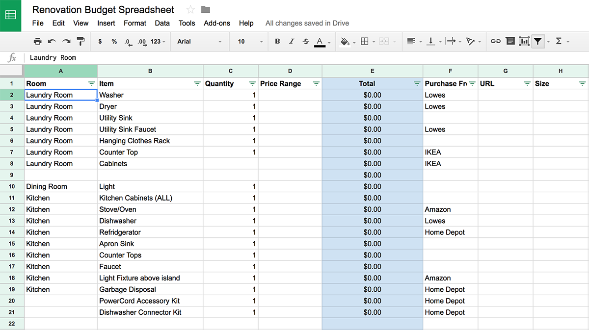 Renovation Budget Spreadsheet Interior Design Renovation Guides And 